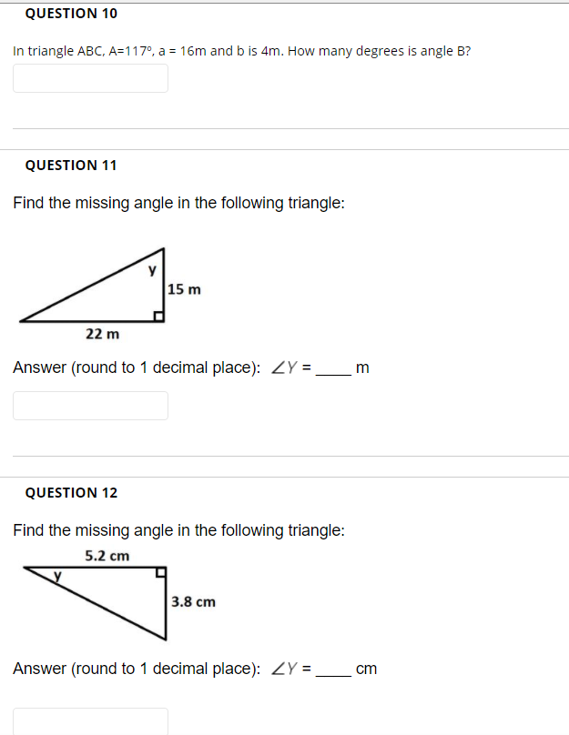 Solved QUESTION 10 In triangle ABC, A=117º, a = 16m and bis | Chegg.com