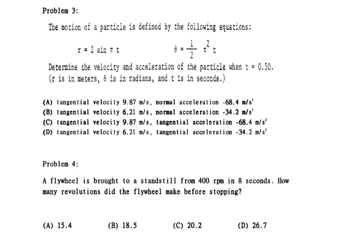 Solved Problem 3: The motion of a particle is defined by the | Chegg.com