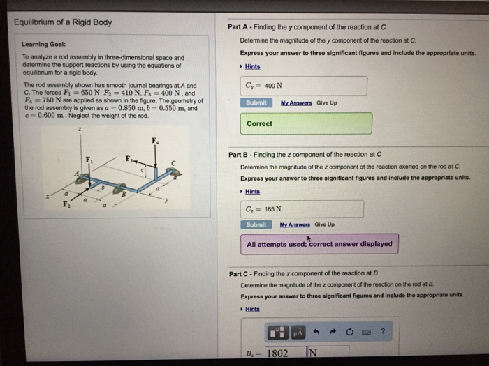 Solved Equilibrium of a Rigid Body Part A- Finding the y | Chegg.com