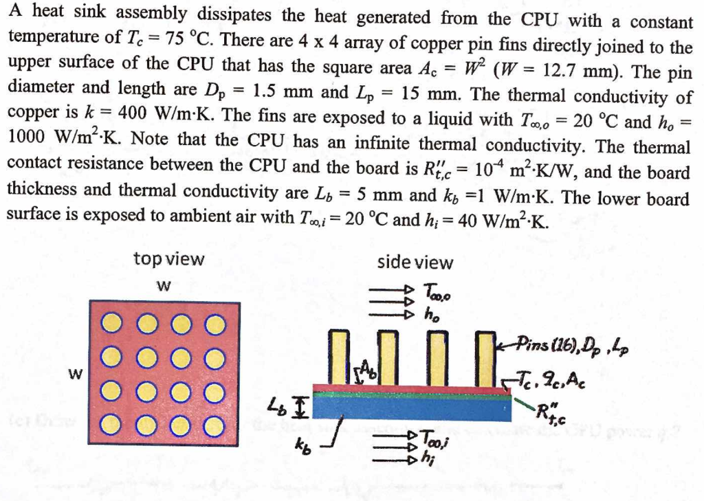 Solved a. Calculate the fin efficiency (f) b. Calculate the | Chegg.com