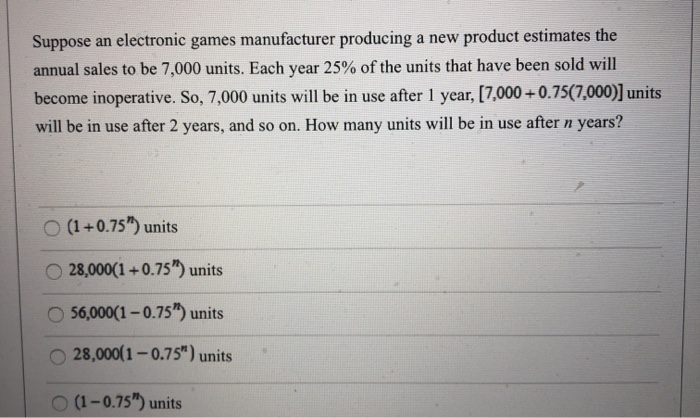 Solved Suppose an electronic games manufacturer producinga | Chegg.com