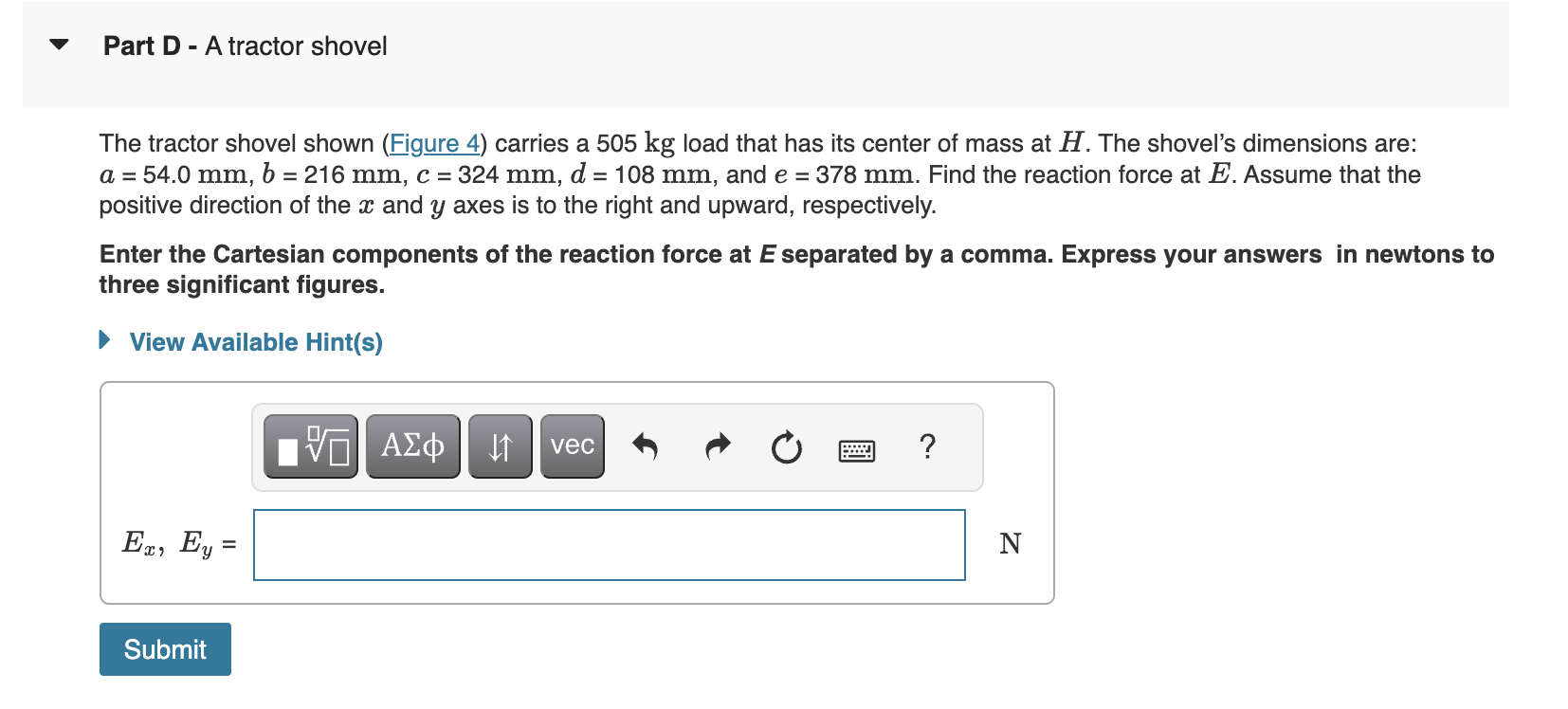 The tractor shovel shown (Figure 4) carries a 505 kg | Chegg.com
