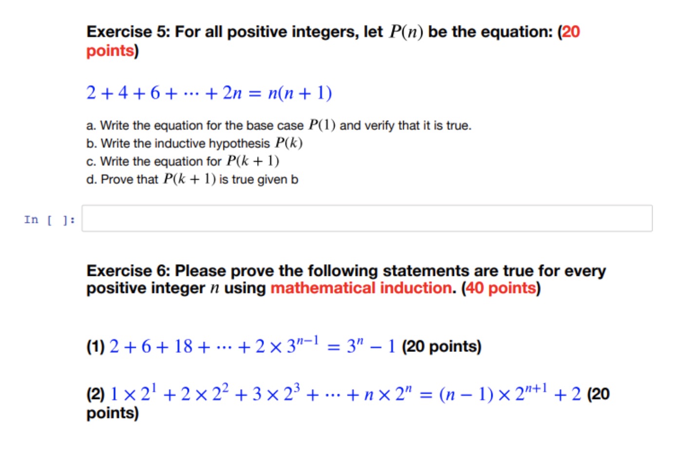 Solved Exercise 5: For all positive integers, let P(n) be | Chegg.com
