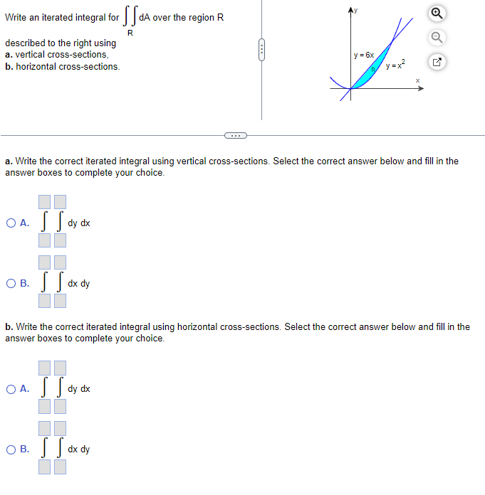 Solved Write an iterated integral for ∬RdA over the region R | Chegg.com