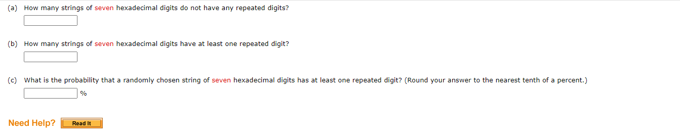 Solved (a) How many strings of seven hexadecimal digits do | Chegg.com
