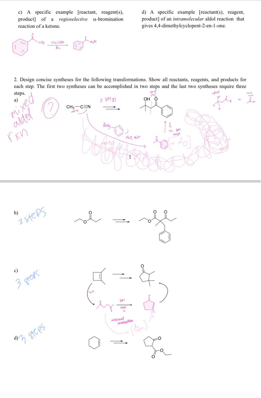 Solved c) ﻿A specific example [reactant, | Chegg.com