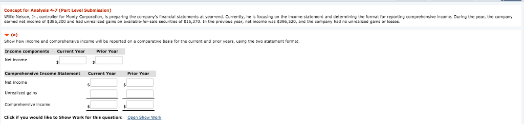 Solved Concept for Analysis 4-7 (Part Level Submission) | Chegg.com
