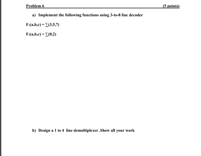 Solved (5 points) Problem 5 Simplify the following functions | Chegg.com