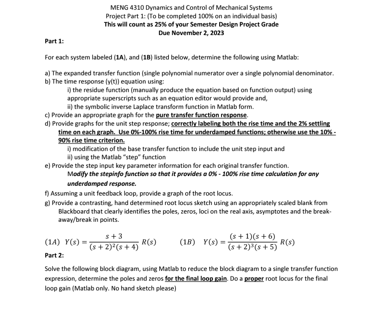 Solved MENG 4310 Dynamics and Control of Mechanical Systems | Chegg.com