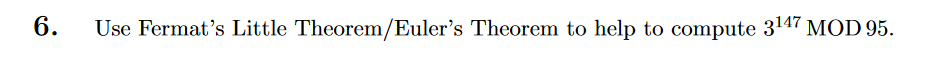 Solved Use Fermat's Little Theorem/Euler's Theorem to help | Chegg.com