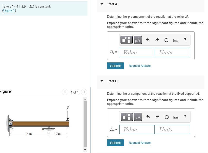 Solved Take P=41 kN. EI is constant. (Figure 1) Figure A 4 m | Chegg.com Solved Take P=41 kN. EI is constant. (Figure 1) Figure A 4 m | Chegg.com