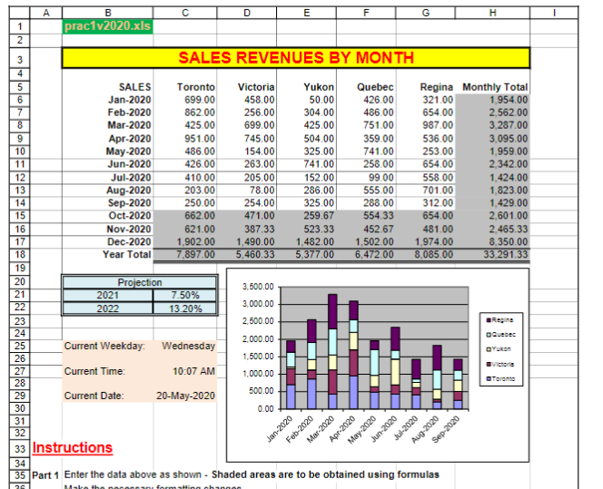1 Enter the data above as shown - Shaded areas are | Chegg.com