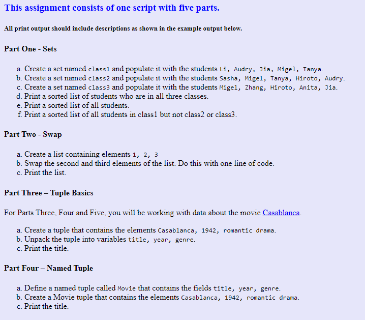 Solved This Assignment Consists Of One Script With Five