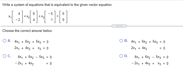 Solved Write a system of equations that is equivalent to the | Chegg.com