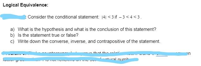 Solved Logical Equivalence: Consider the conditional | Chegg.com