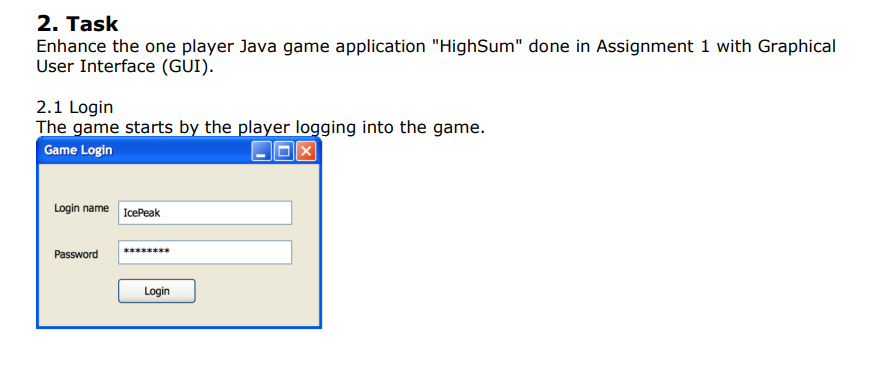 Solved 2. Task Enhance the one player Java game application | Chegg.com