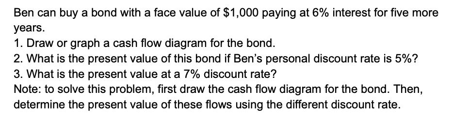 Solved Ben can buy a bond with a face value of \( \$ | Chegg.com