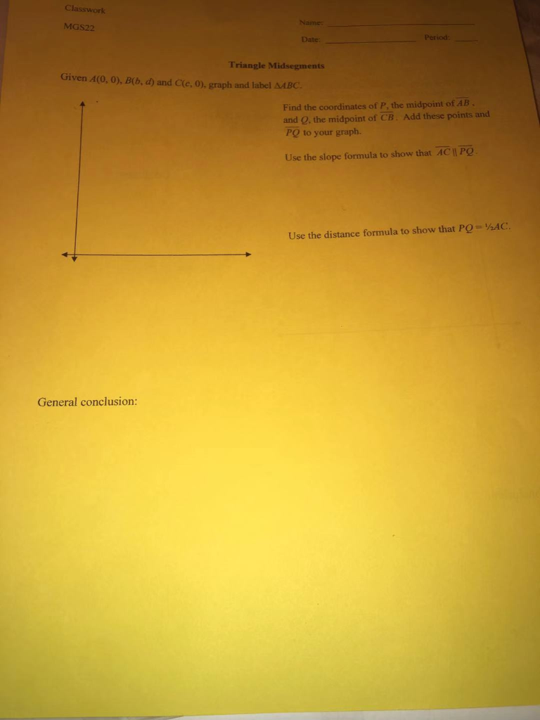Solved Classwork MGS22 Name: Date: Period: Triangle | Chegg.com