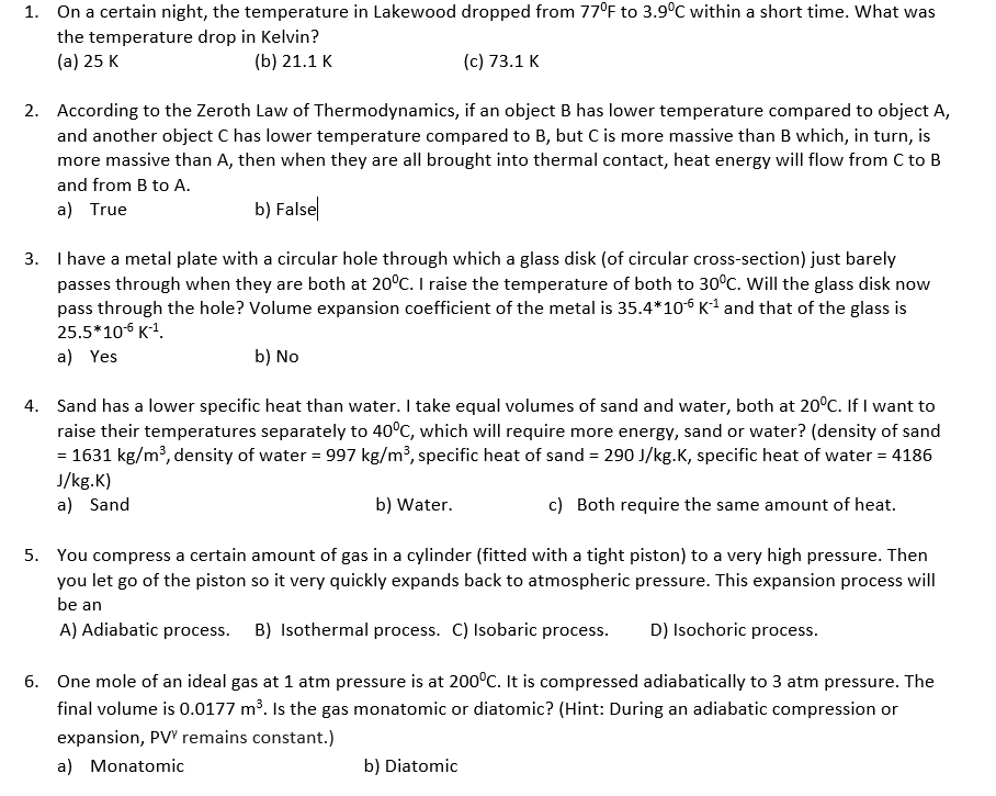 Solved 1. On a certain night, the temperature in Lakewood | Chegg.com