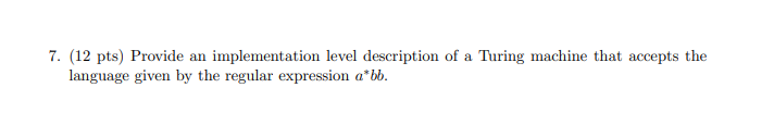 Solved 7. (12 pts) Provide an implementation level | Chegg.com