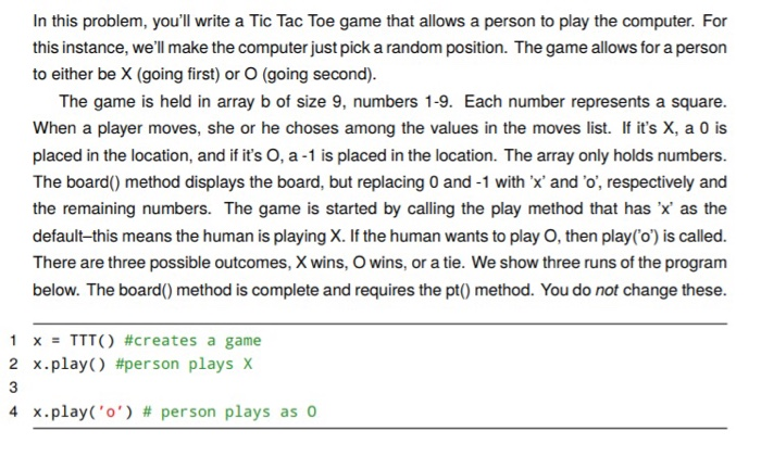 Solved In this problem, you'll write a Tic Tac Toe game that | Chegg.com