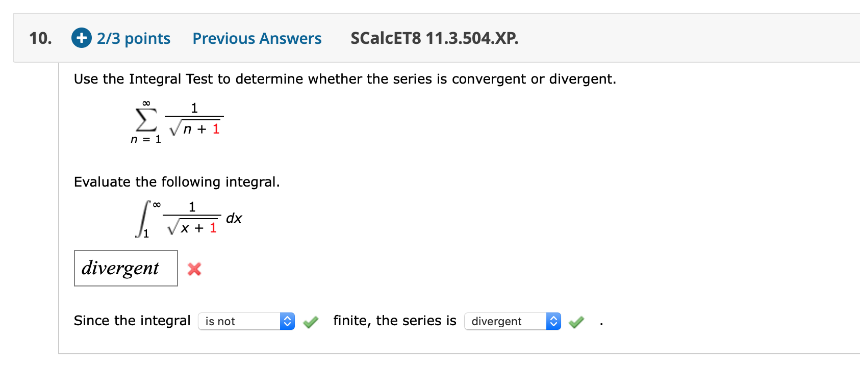 Solved 10. + 2/3 points Previous Answers ScalcET8 | Chegg.com