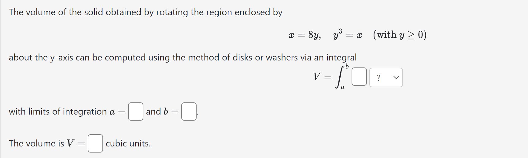 Solved The volume of the solid obtained by rotating the | Chegg.com