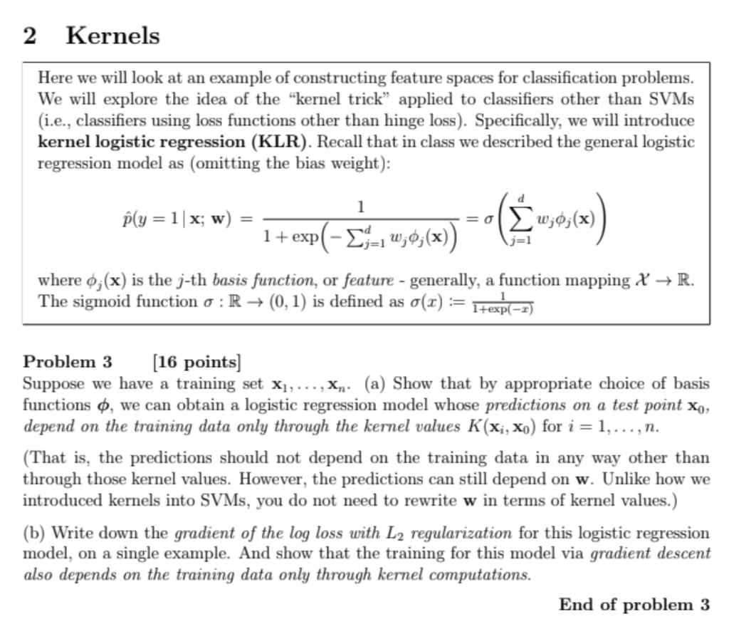 2 Kernels Here we will look at an example of | Chegg.com