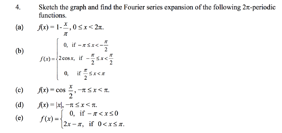 Solved Sketch the graph and find the Fourier series | Chegg.com