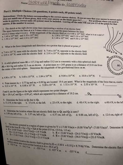 Solved Part I. Multiple Choices (10 questions, 6 points | Chegg.com