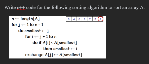 Solved Write C Code For The Following Sorting Algorithm To 1492