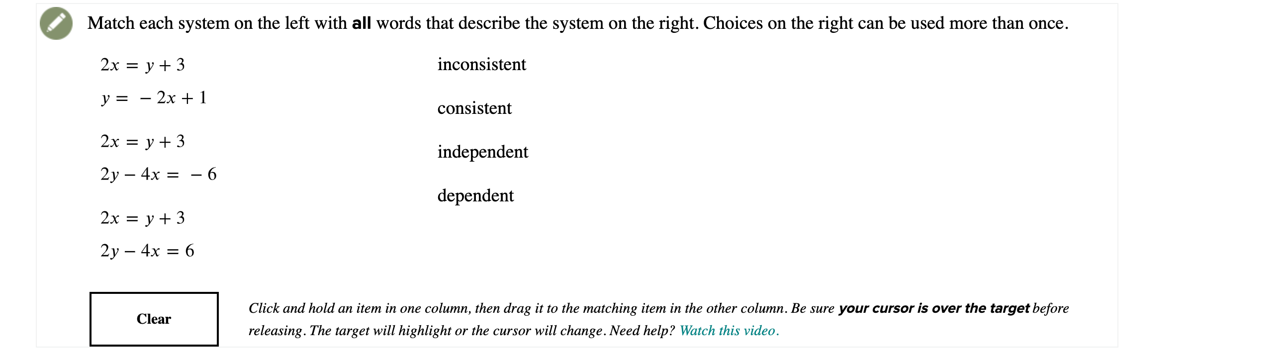 Solved Match each system on the left with all words that | Chegg.com