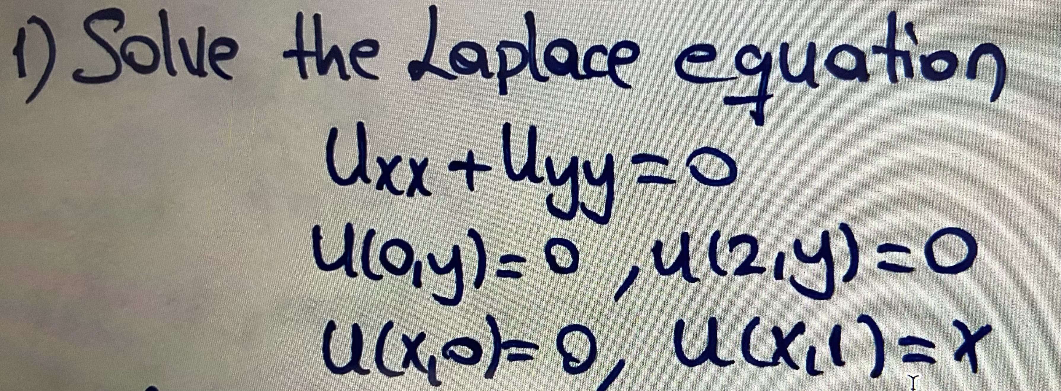 Solved 1) Solve the Laplace equation | Chegg.com