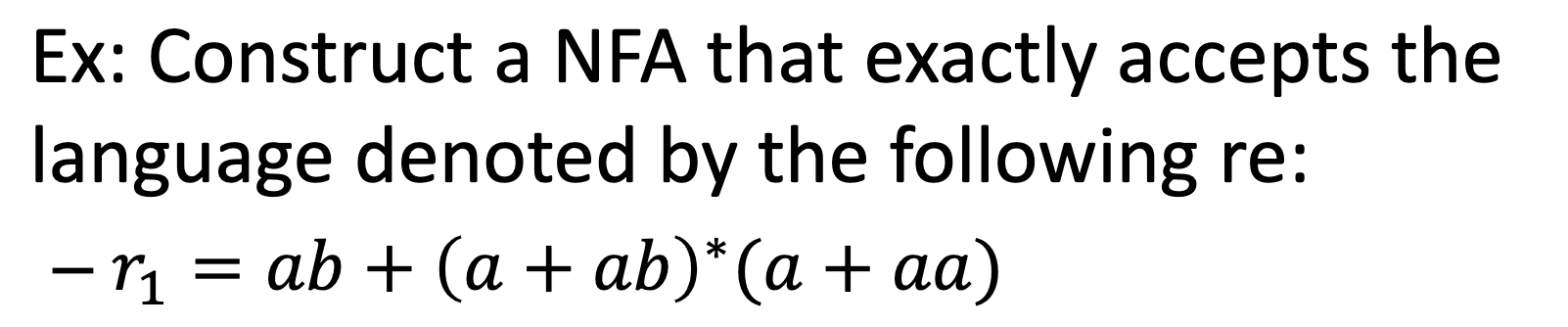 Solved Ex: Construct a NFA that exactly accepts thelanguage | Chegg.com