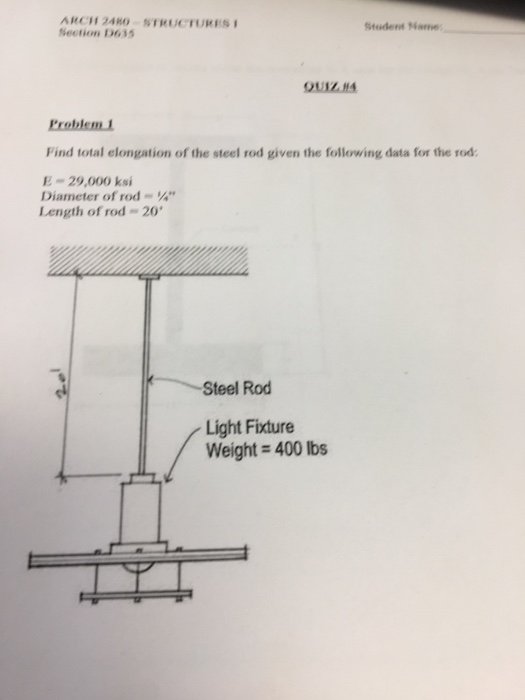 Solved ARCH 2480 STRUCTUREs Section 0635 Student Name | Chegg.com
