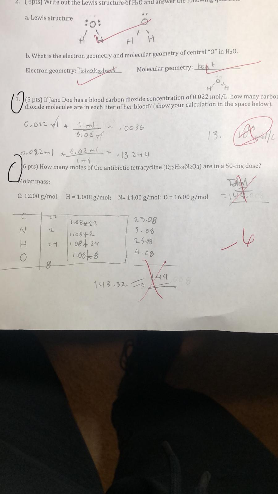 Solved 4 pts) Write out the Lewis structure of H20 and | Chegg.com