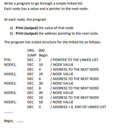 Solved IN MARIE LANGUAGE PLEASEWrite a program to go through | Chegg.com