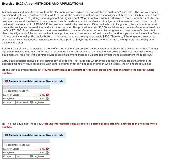 Solved Exercise 19.27 (Algo) METHODS AND APPLICATIONS A firm | Chegg.com