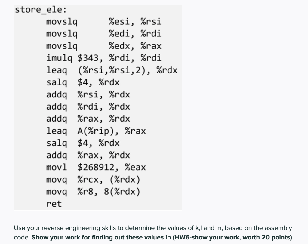 Consider the following source code, where k,l and m | Chegg.com