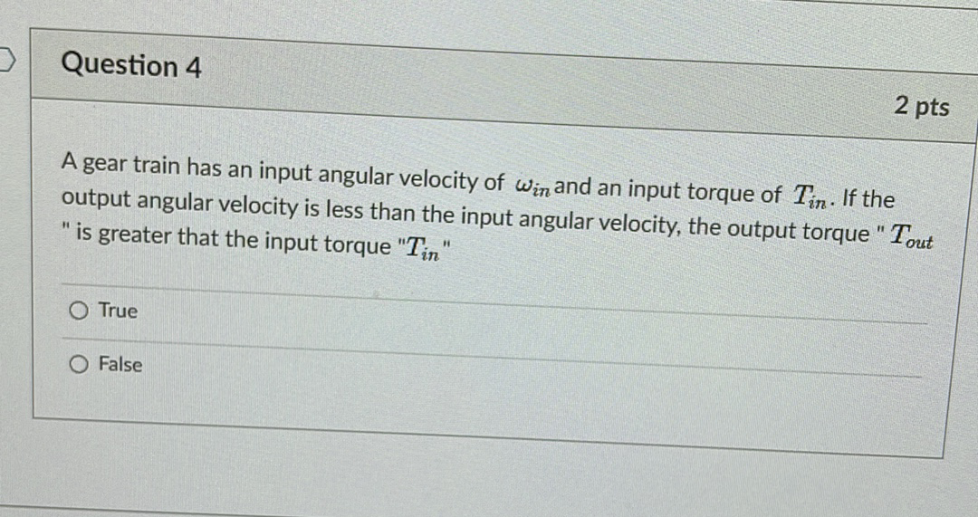 Solved A gear train has an input angular velocity of ωin and | Chegg.com