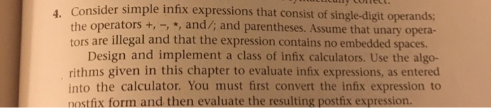 Solved Consider simple infix expressions that consist of | Chegg.com