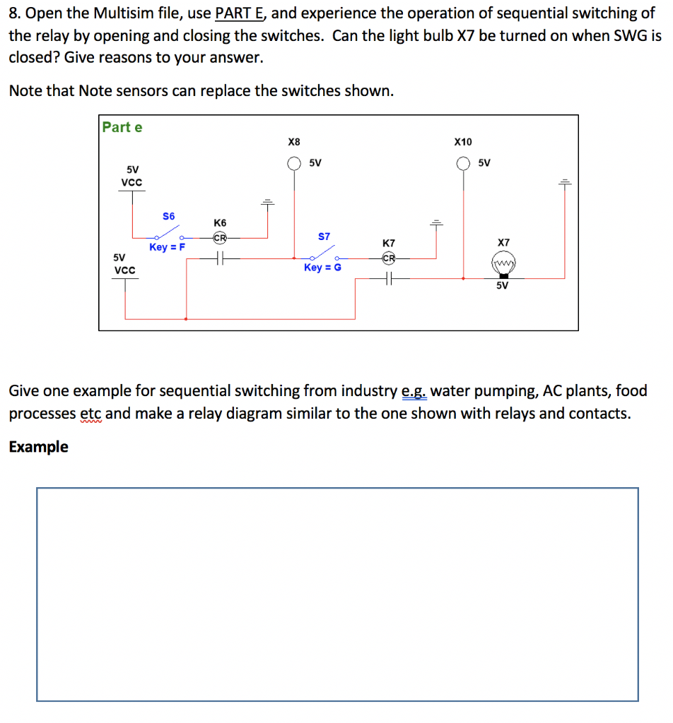 8. Open the Multisim file, use PART E, and experience | Chegg.com