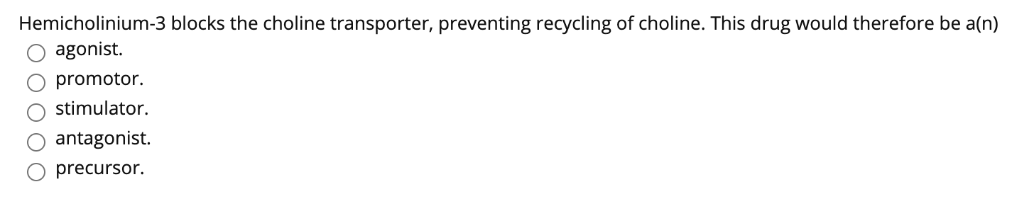 Solved Hemicholinium-3 blocks the choline transporter, | Chegg.com
