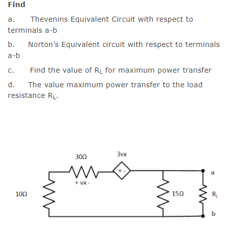 Solved Find a. Thevenins Equivalent Circuit with respect to | Chegg.com