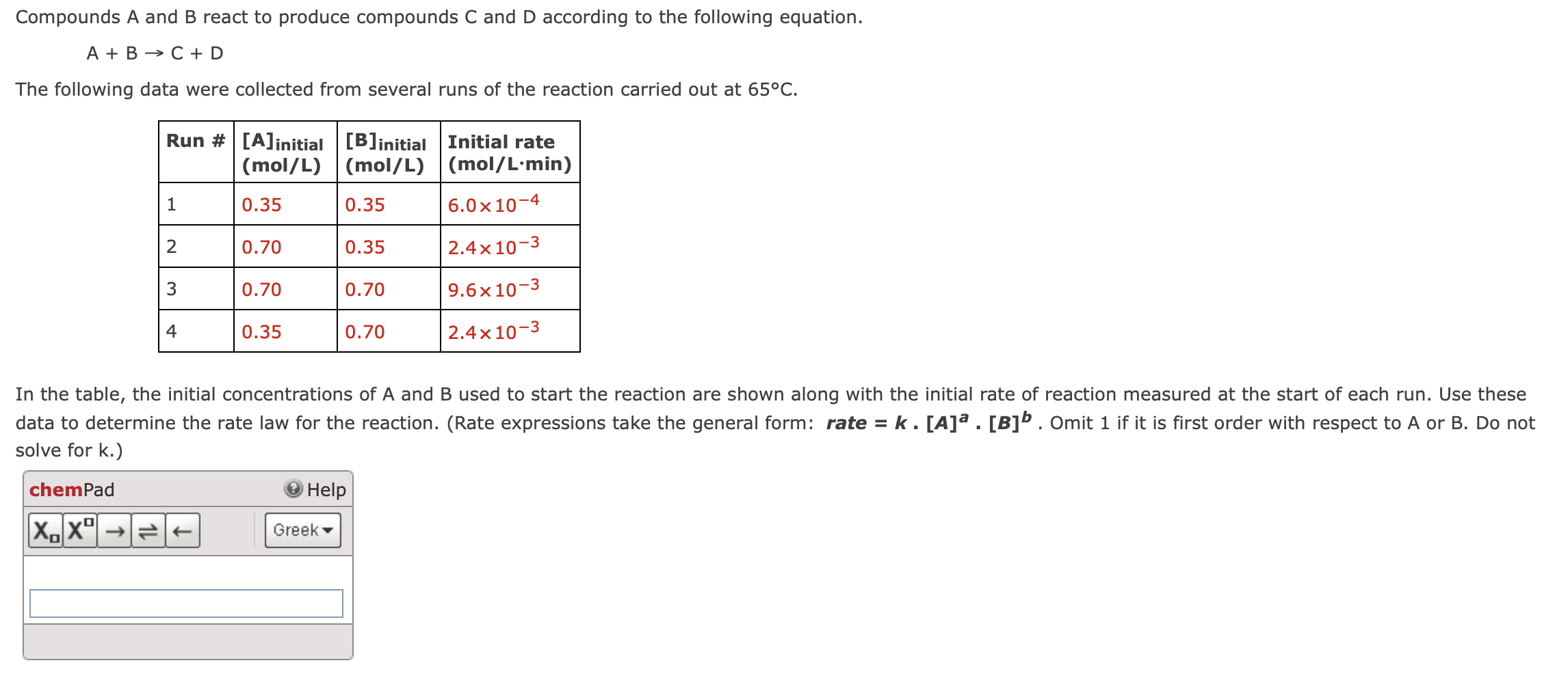 Solved Compounds A and B react to produce compounds C and D | Chegg.com