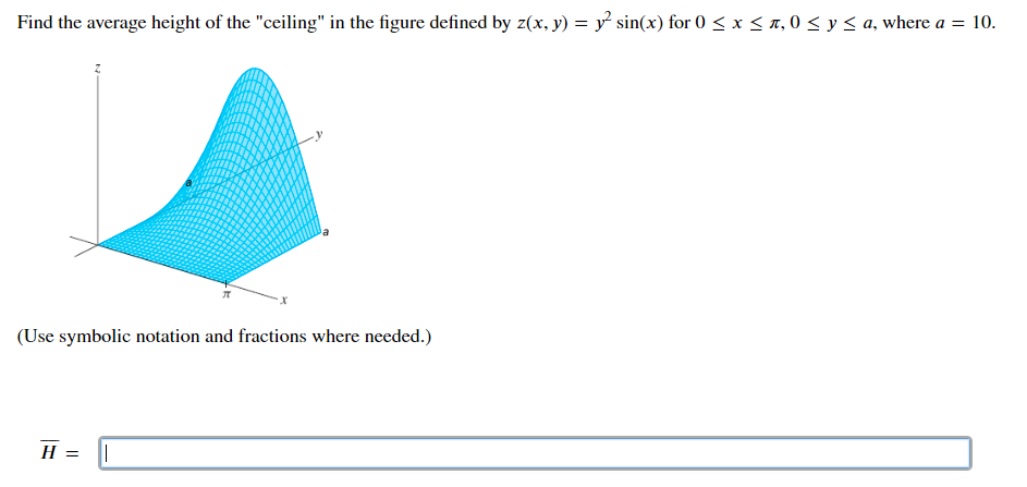 Solved Find the average height of the "ceiling" in the | Chegg.com