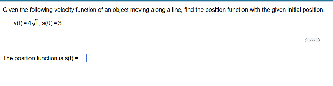 Solved Given the following velocity function of an object | Chegg.com