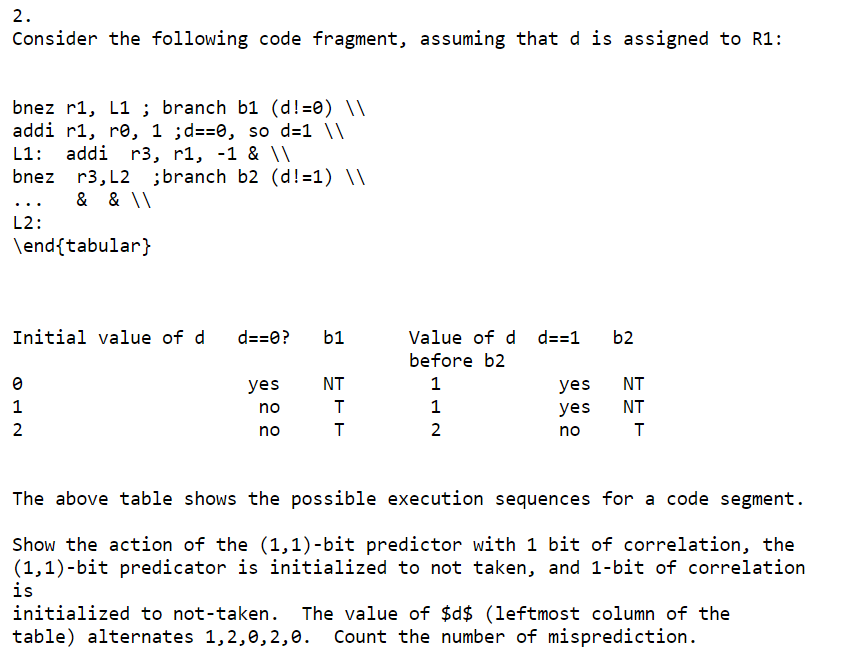2 Consider the following code fragment, assuming that | Chegg.com