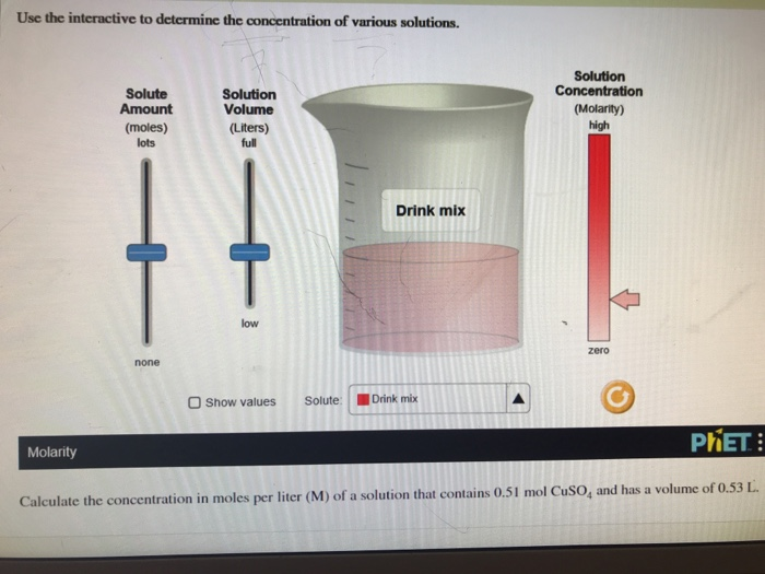 Solved Use the interactive to determine the concentration of | Chegg.com