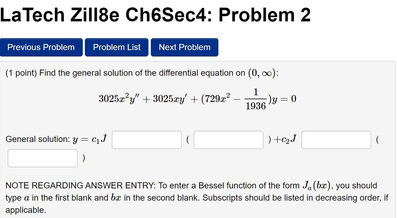 Solved LaTech Zill8e Ch6Sec4: Problem 2 Previous Problem | Chegg.com